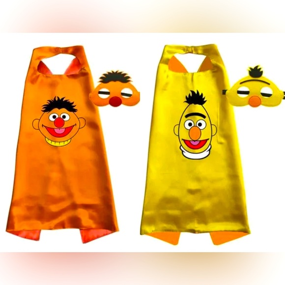 Costumes | New 2 Sets Sesame Street Bert Ernie Costume Capes And Masks ...